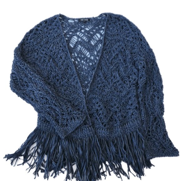 NIC+ZOE | Sweaters | Nic Zoe Macrame Open Crochet Cardigan Tassel ...